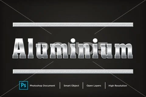 180 aluminium text effect Design Photoshop Layer Style ~ PSD Template ...