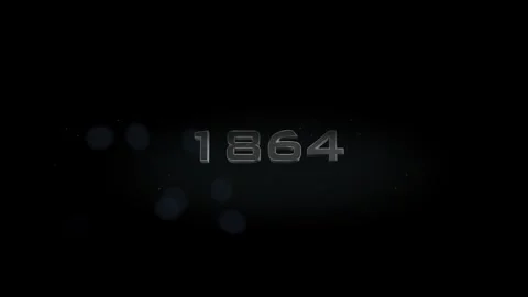 1864 3D title metal text on black alpha ... | Stock Video | Pond5