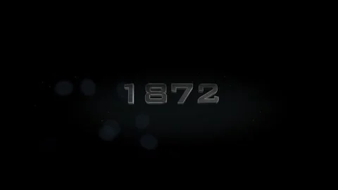 1872 3D title metal text on black alpha ... | Stock Video | Pond5