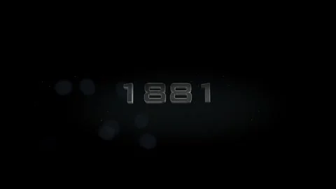 1881 3D title metal text on black alpha ... | Stock Video | Pond5
