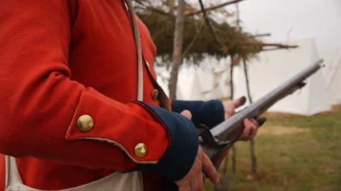 18th Century Flintlock musket held by a ... | Stock Video | Pond5
