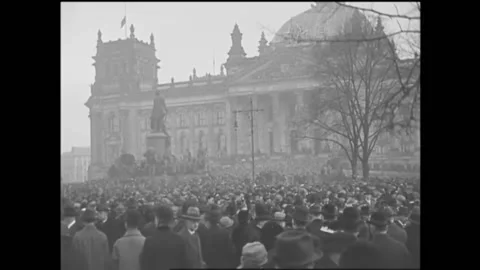 1910 - Large German crowd gather for a s... | Stock Video | Pond5
