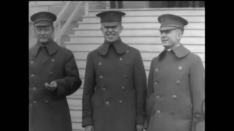 1910s - US Army officers pose on the ste... | Stock Video | Pond5