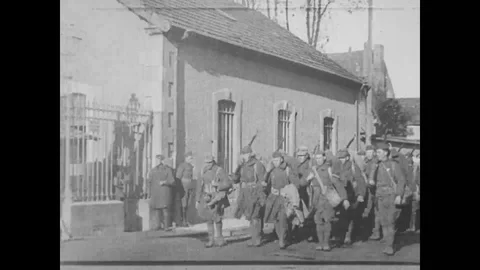 1910s, World War I, AEF soldiers train a... | Stock Video | Pond5