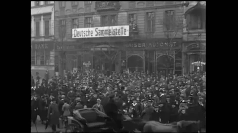 1918 - German Empire crowd and troops ga... | Stock Video | Pond5
