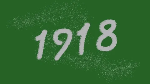 1918 year overlays appearing on green sc... | Stock Video | Pond5