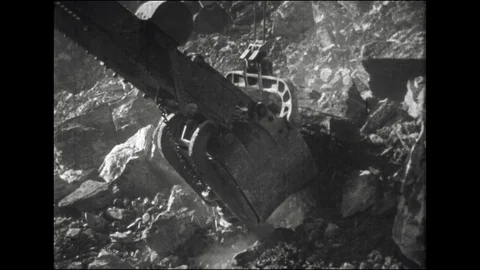 1920s: Construction site. Excavator. M... | Stock Video | Pond5