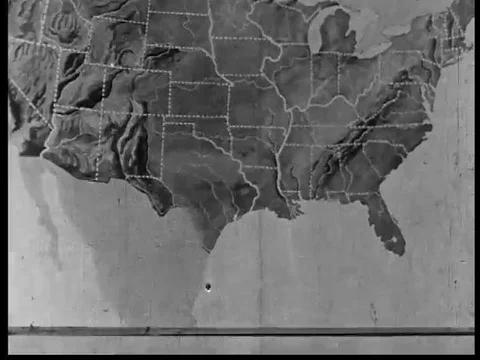 1920s- A map of the United States that s... | Stock Video | Pond5