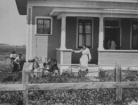 1920s - Rural school children return fro... | Stock Video | Pond5