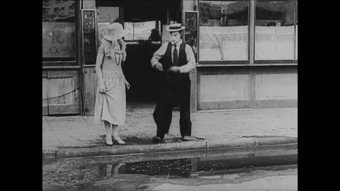 1923 - In this silent comedy, a man (Bus... | Stock Video | Pond5