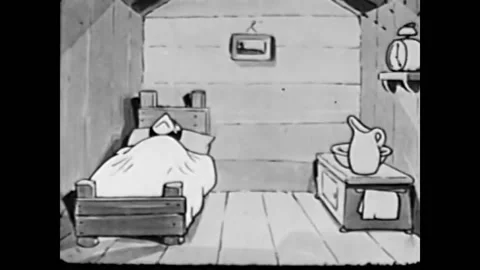 1928 - In this cartoon, a bird wakes up ... | Stock Video | Pond5