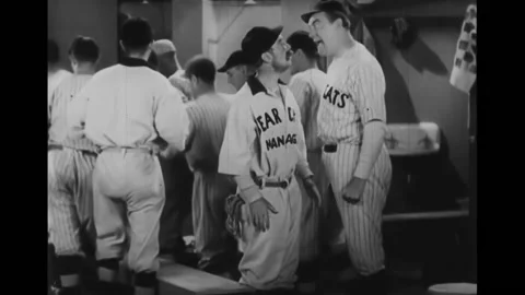 1929 - In this comedy, a team manager is... | Stock Video | Pond5