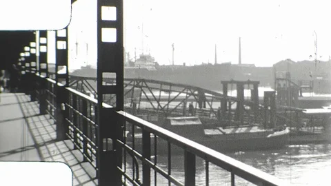 1930s 1940s Port Harbor Shipyard Hamburg... | Stock Video | Pond5