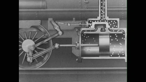 1930s: Animation of how steam train whee... | Stock Video | Pond5
