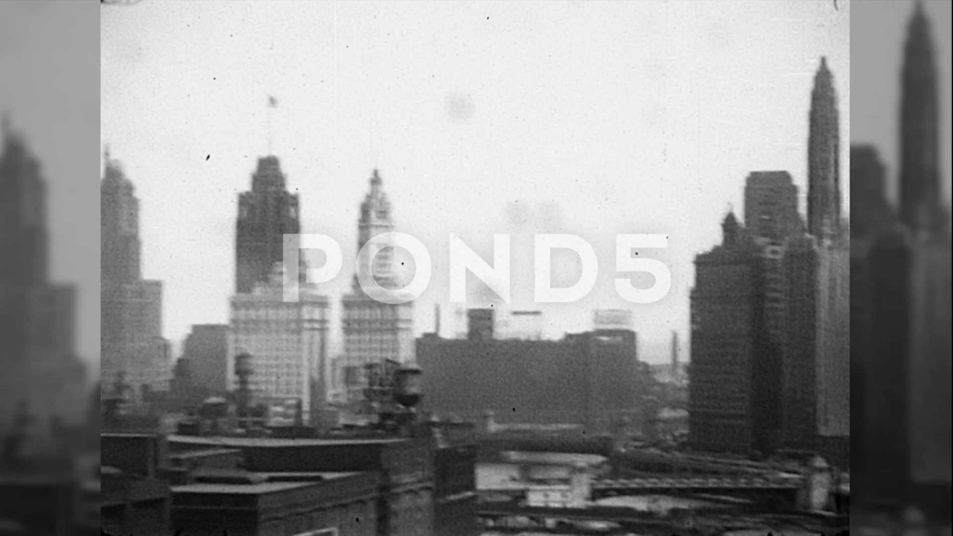 1930s Chicago Skyline At Night