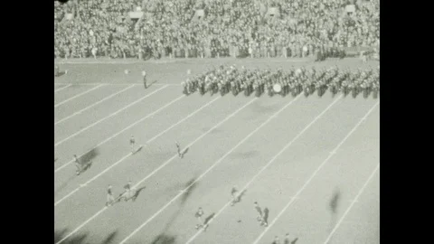 1930s: Football stadium packed with fans... | Stock Video | Pond5