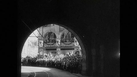 1930s Germany: Adolf Hitler riding in ca... | Stock Video | Pond5