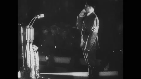 1930s Germany: Adolf Hitler stands on st... | Stock Video | Pond5