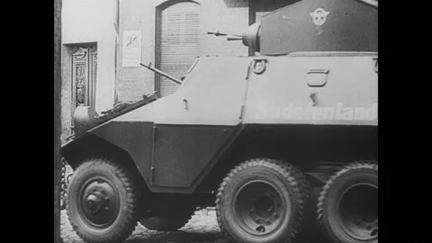 1930s Germany: Close up, tank driving pa... | Stock Video | Pond5