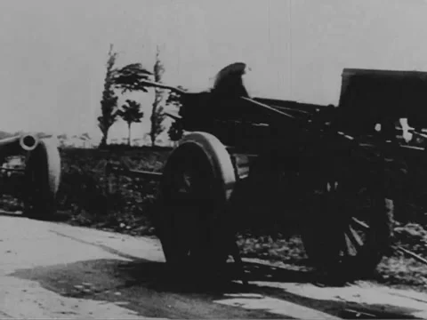 1930s: Line of cannons, World War II | Stock Video | Pond5