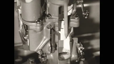 1930s: Pencil points to a cutaway carbur... | Stock Video | Pond5