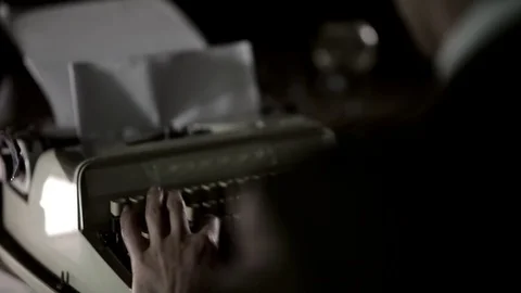 1930s reporter working late at office de... | Stock Video | Pond5