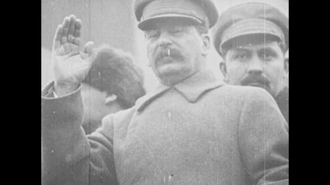1930s: Stalin waves at crowd. People par... | Stock Video | Pond5