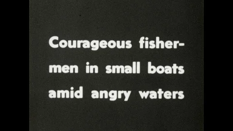 1930s: Title card. Men fish from two boa... | Stock Video | Pond5