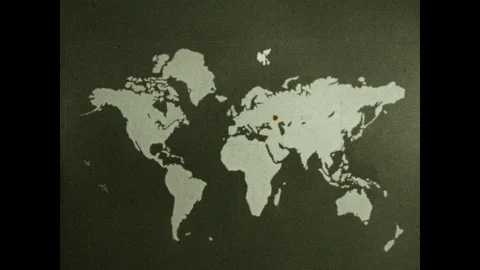 1930s: UNITED STATES: map of world and m... | Stock Video | Pond5