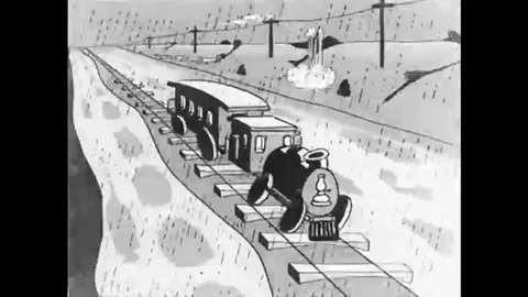 1931 - In this animated film, a train ro... | Stock Video | Pond5