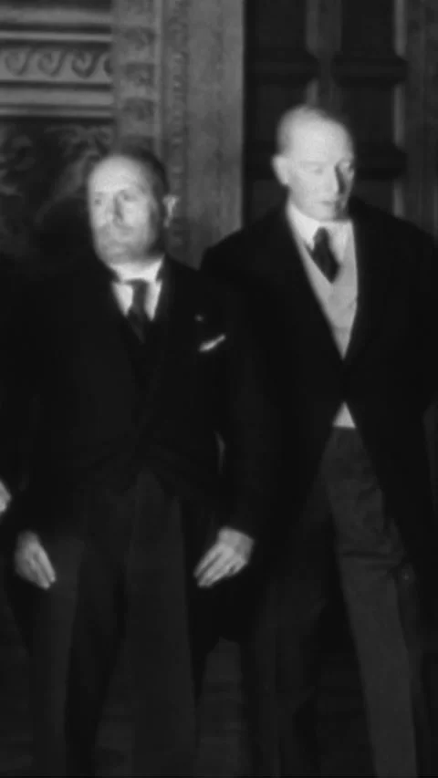1933 - Benito Mussolini signs the Four P... | Stock Video | Pond5