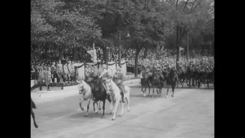 1937 - A German military parade passing ... | Stock Video | Pond5