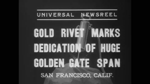 1937 - A gold rivet marks the completion... | Stock Video | Pond5