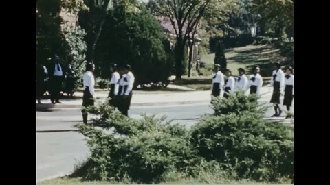 1937 - Tuskegee ROTC and nurses march in... | Stock Video | Pond5