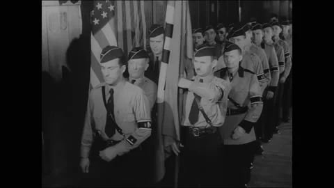 1937 - Uniformed men of the German Ameri... | Stock Video | Pond5