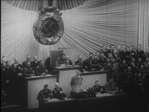 1939-Adolf Hitler / Speech / 3rd Reich | Stock Video | Pond5