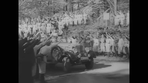 1940s - Adolf Hitler's motorcade drives ... | Stock Video | Pond5