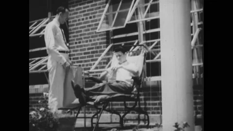 1940s: Animated figure talks into a micr... | Stock Video | Pond5