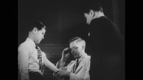 1940s: Animated figure talks into a micr... | Stock Video | Pond5