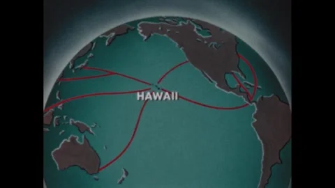 1940s: Animated map. Locations and line... | Stock Video | Pond5