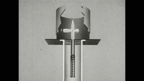 1940s: Animated protons move through cro... | Stock Video | Pond5