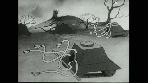 1940s: Animation of tanks that move, hos... | Stock Video | Pond5