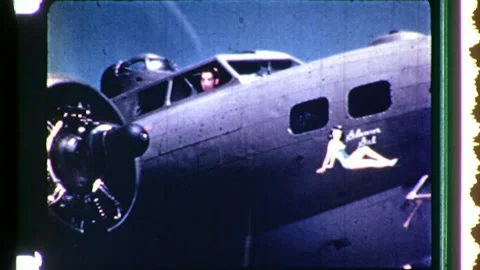 1940s B17 Glamour Gal Starts Engines His... | Stock Video | Pond5