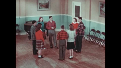 1940s: Dance square in a practice room. ... | Stock Video | Pond5