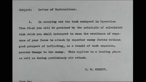 1940s: Document titled "LETTER OF INSTRU... | Stock Video | Pond5