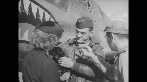 1940s - General Chennault, leader of the... | Stock Video | Pond5