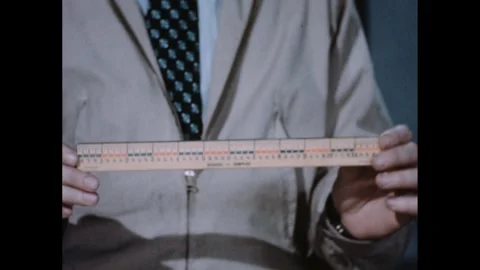 1940s: Hands holding ruler. Hand with cl... | Stock Video | Pond5