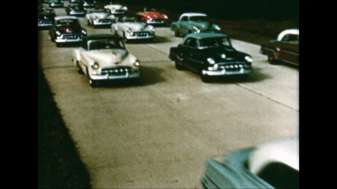 1940s: High angle, cars driving on stree... | Stock Video | Pond5