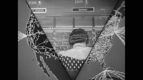 1940s: Images of switchboard operators a... | Stock Video | Pond5