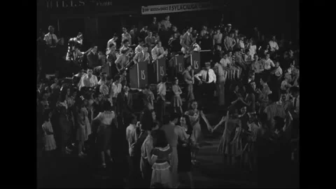 1940s: A lively band fills the auditoriu... | Stock Video | Pond5